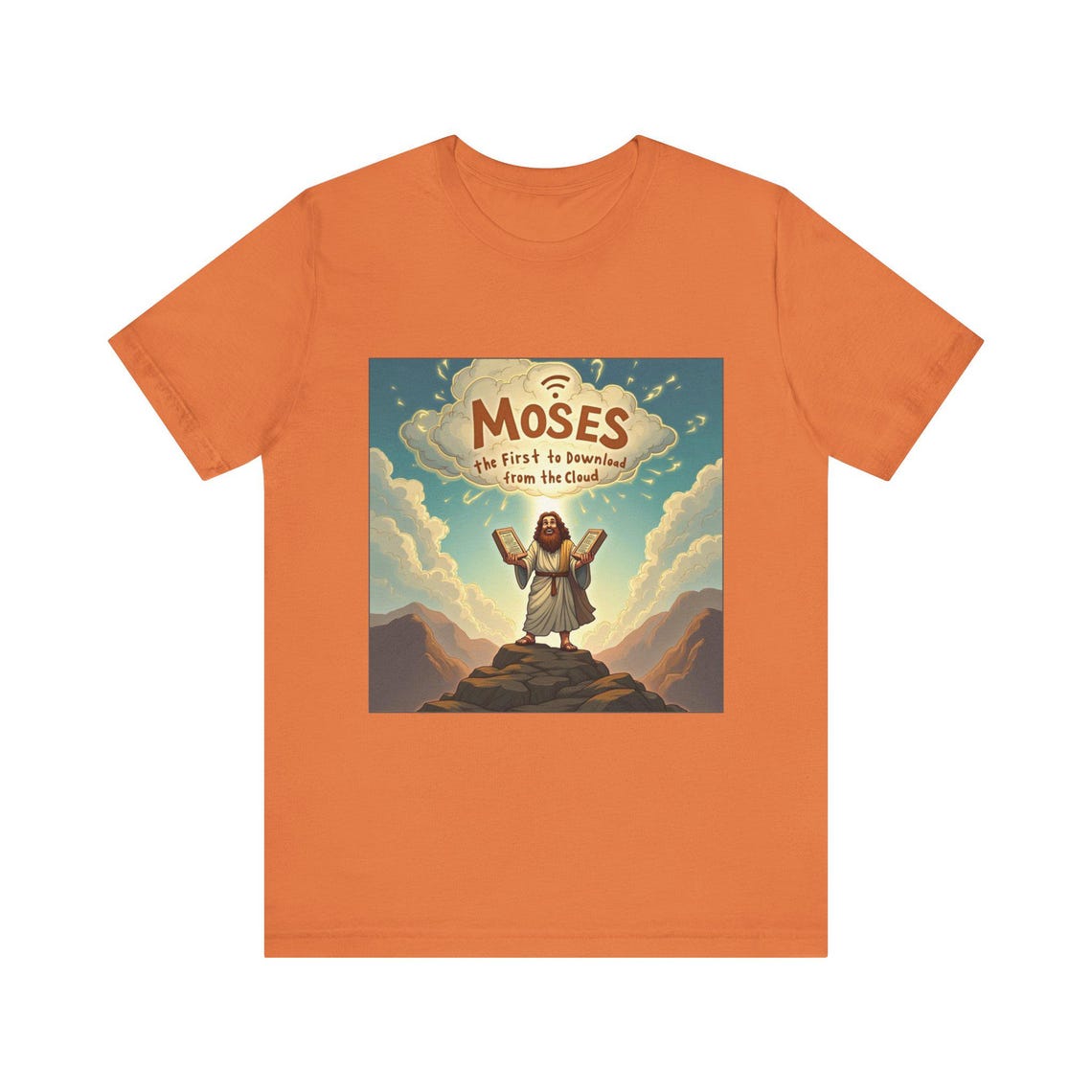 Funny Moses Cartoon T-shirt, Humorous Biblical Tee for Tech Lovers ...