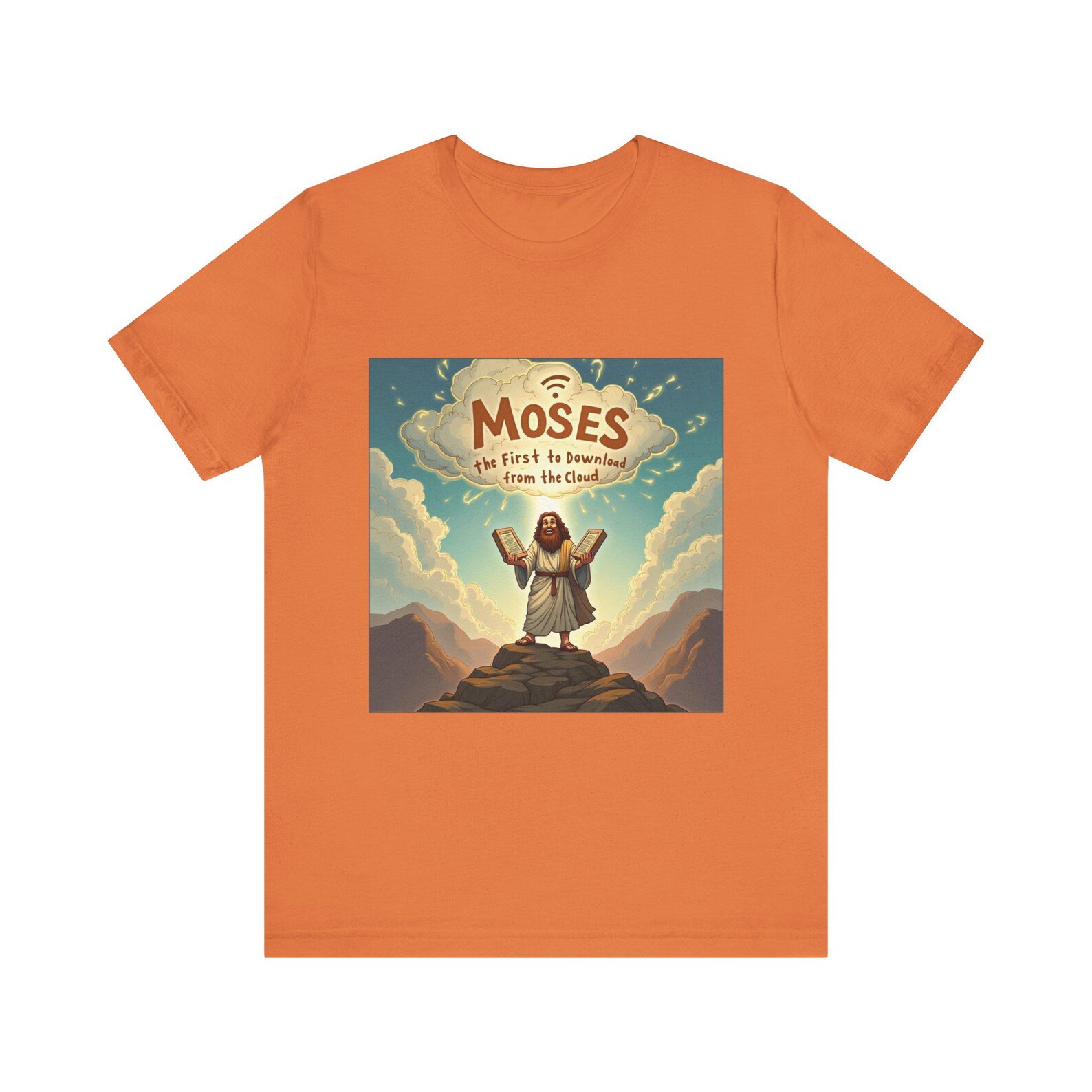Funny Moses Cartoon T-shirt, Humorous Biblical Tee for Tech Lovers ...