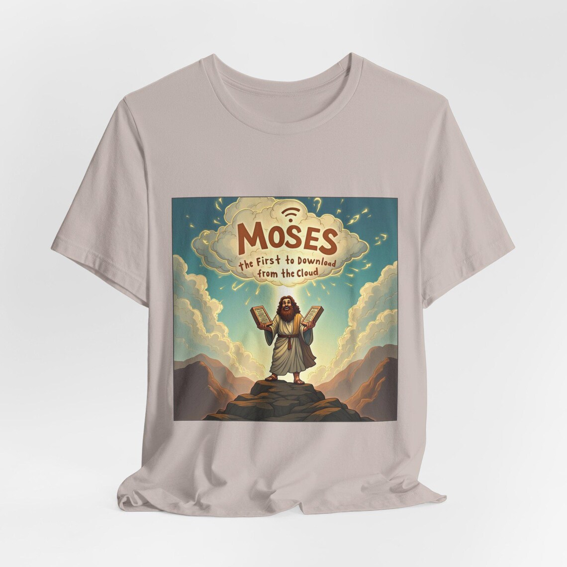Funny Moses Cartoon T-shirt, Humorous Biblical Tee for Tech Lovers ...