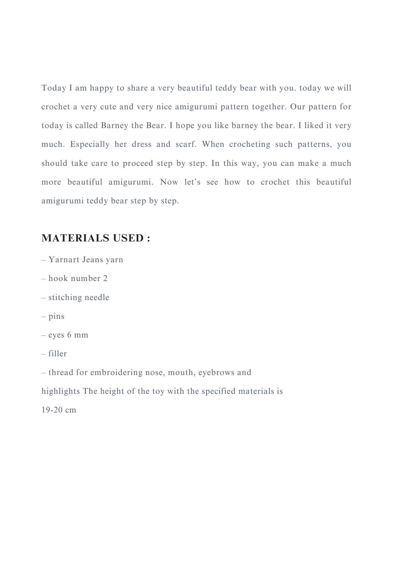 Amigurumi Bear Crochet Pattern | DIY Barney the Bear Baby Toy | Cute ...