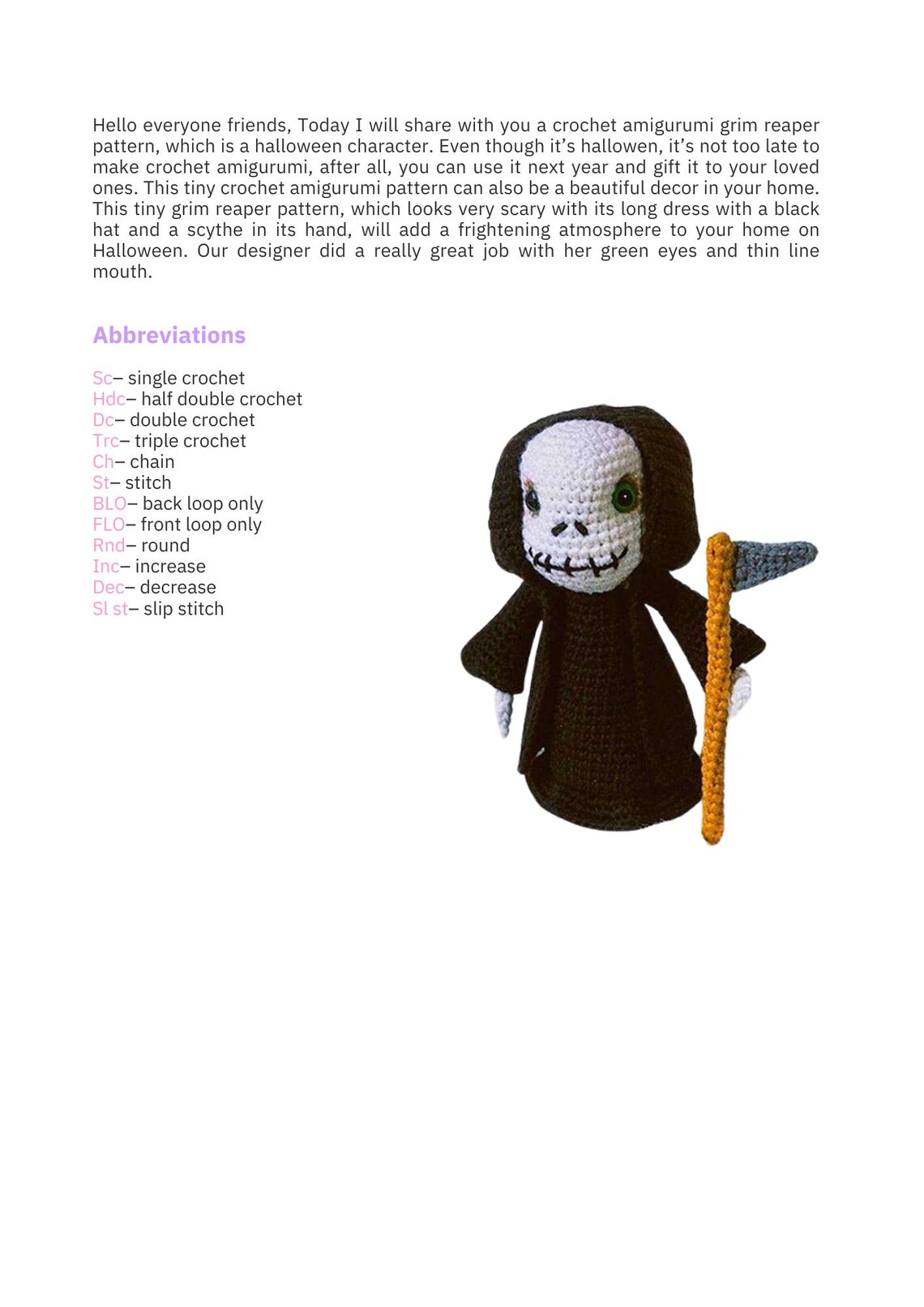 Crochet the Grim Amigurumi Pattern - DIY Baby Toy, Fun and Cute Crochet ...