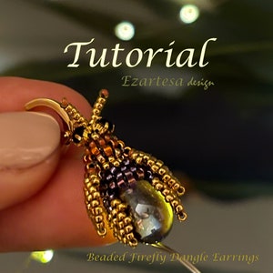 Firefly Earrings Beading Pattern. Beaded Bug Tutorial by Ezartesa - Etsy