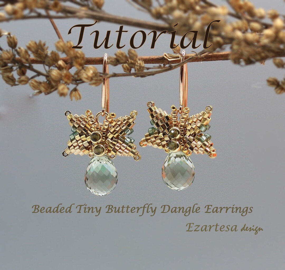 Beaded Tiny Butterfly Dangle Earrings Tutorial, Seed Bead Beading ...