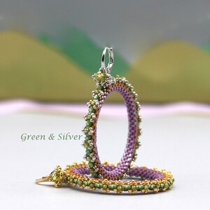 Lavender and Green Bedazzled Hoop Earrings Tutorial, Seed Bead Earrings ...
