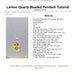Lemon Quartz Beaded Pendant Tutorial, Seed Bead Pattern by Ezartesa - Etsy