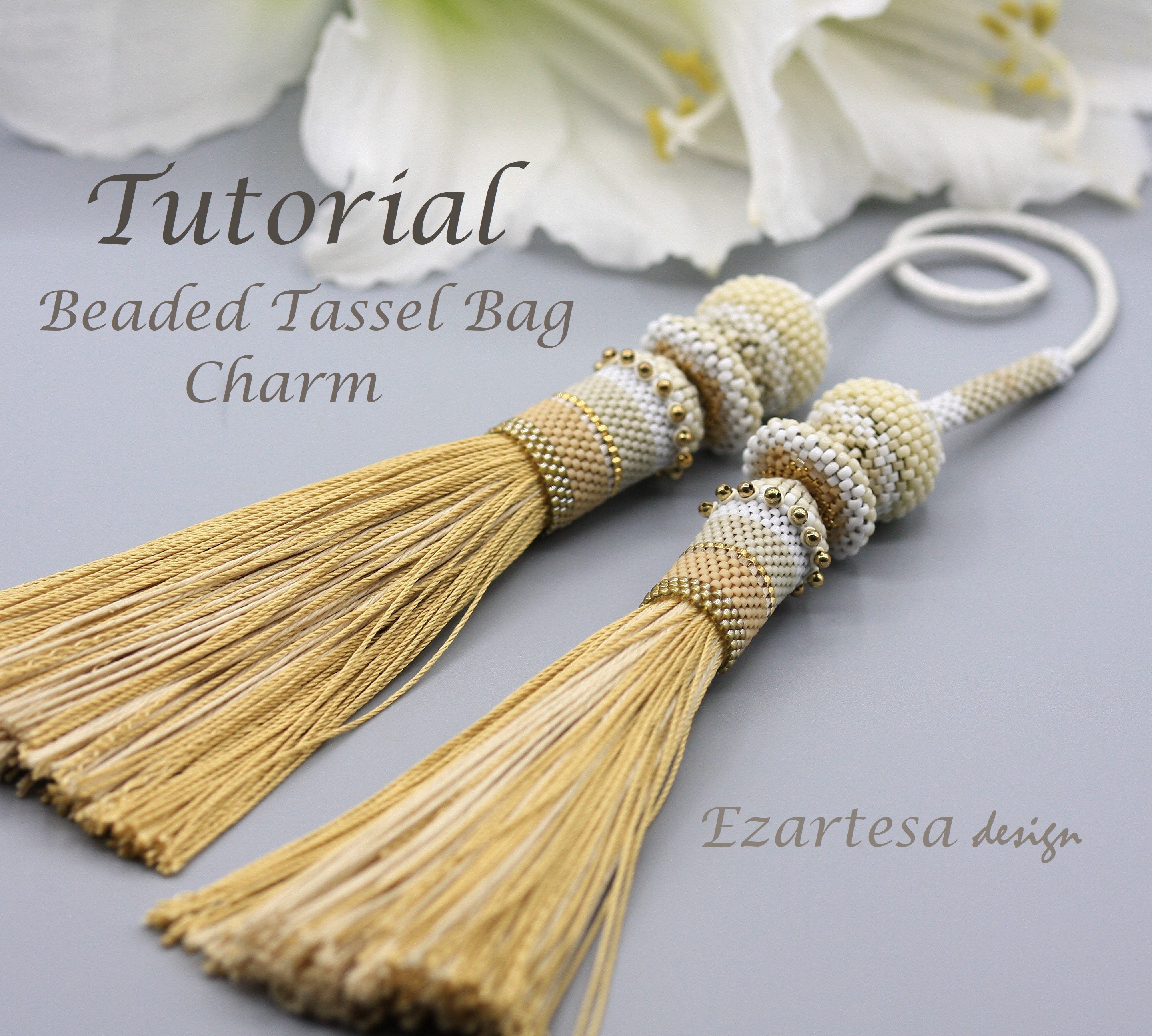 Beaded Tassel Bag Charm Tutorial Beading Pattern by Ezartesa | Etsy