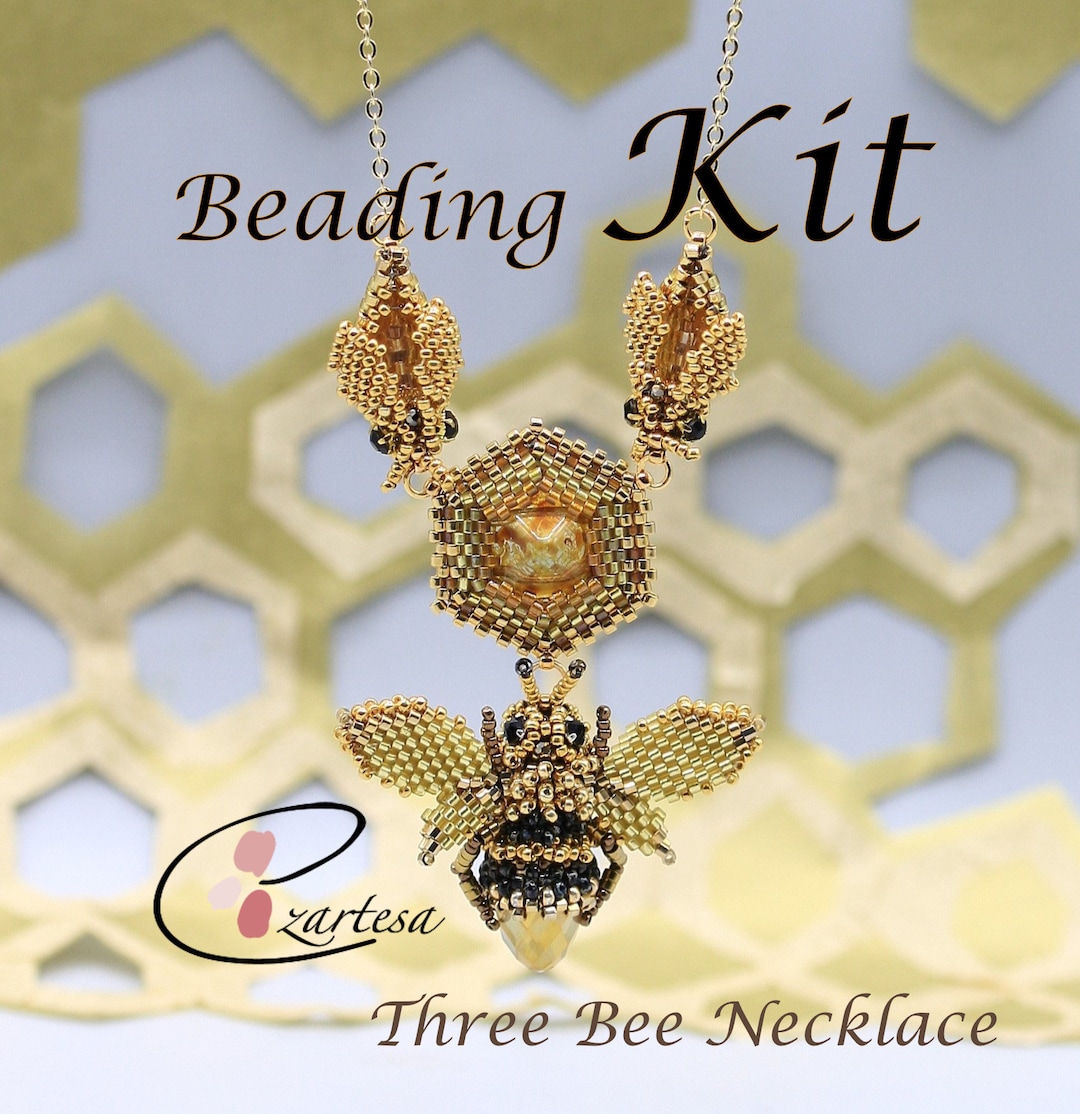 Beading Kit, Austėja the Queen of Bees Beaded Pendant Tutorial, Seed ...