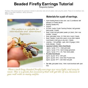 Firefly Earrings Beading Pattern. Beaded Bug Tutorial by Ezartesa - Etsy