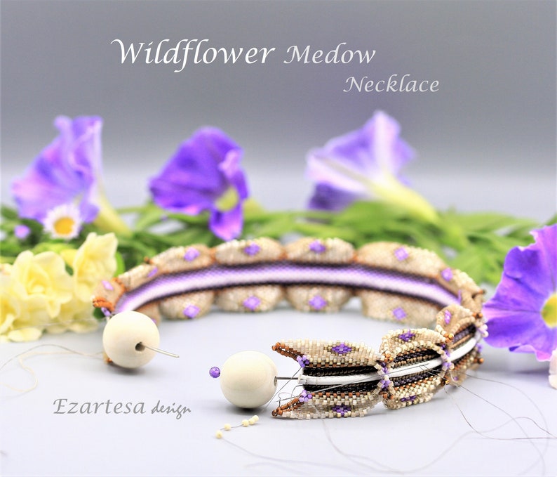 Wildflower Meadow Beaded Collar Style Necklace Tutorial | Etsy