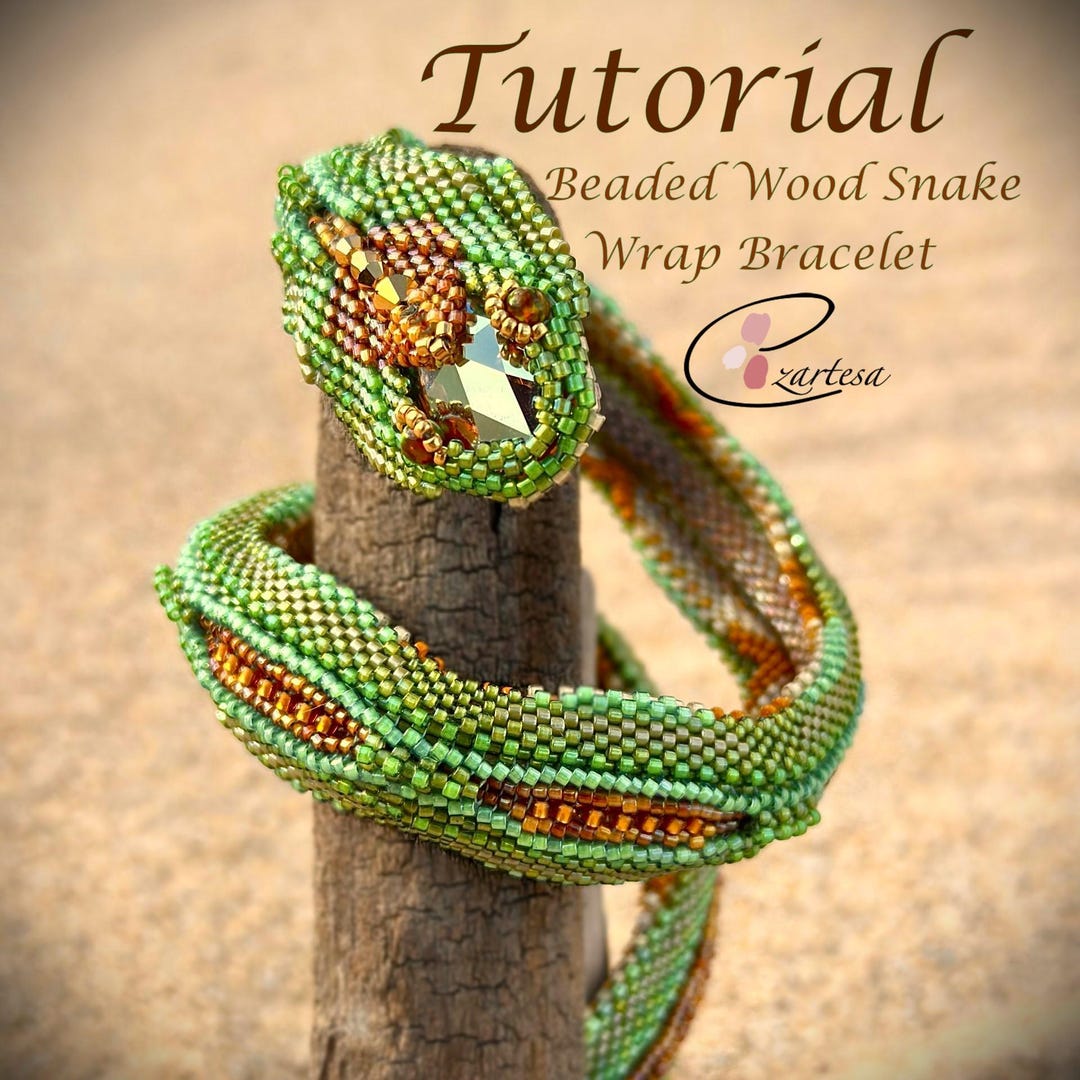 Snake Wrap Beaded Bracelet Tutorial: Seed Bead Pattern (PDF) - Etsy