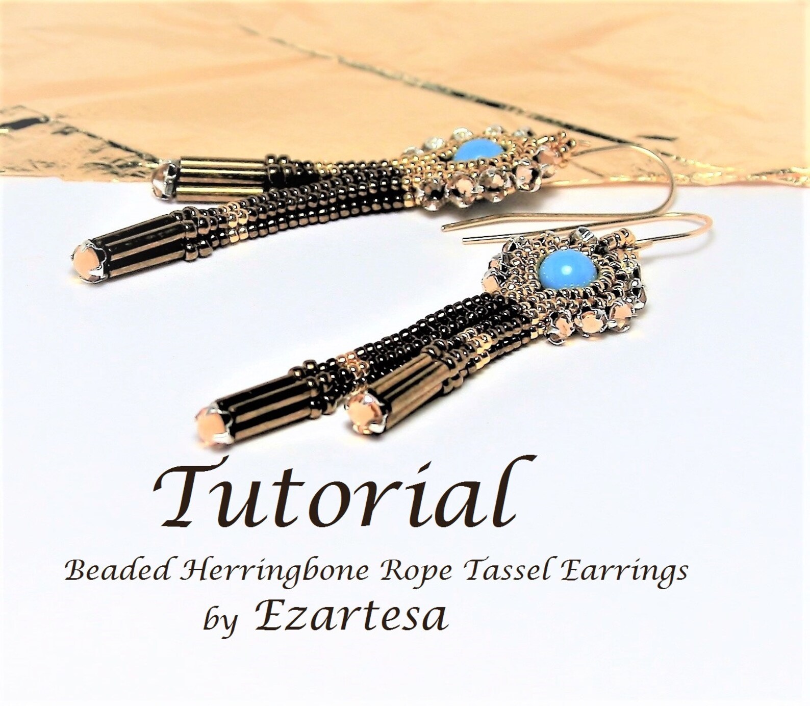 Beaded Tassel Earrings Tutorial Beaded Herringbone Rope - Etsy