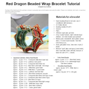 Red Dragon Beaded Wrap Bracelet Tutorial, Seed Bead Beading Pattern by ...