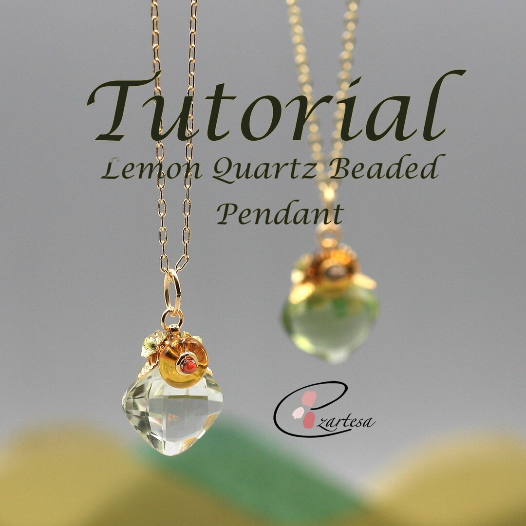 Lemon Quartz Beaded Pendant Tutorial, Seed Bead Pattern by Ezartesa - Etsy
