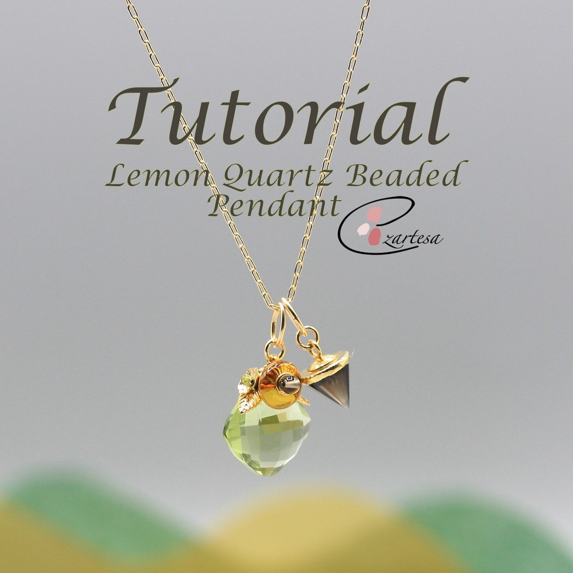 Lemon Quartz Beaded Pendant Tutorial, Seed Bead Pattern by Ezartesa - Etsy