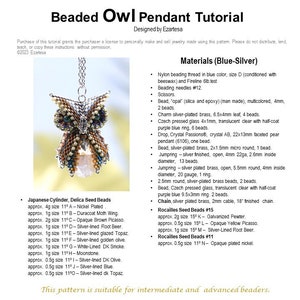 Beaded Owl Pendant Tutorial, Seed Bead Pattern by Ezartesa - Etsy