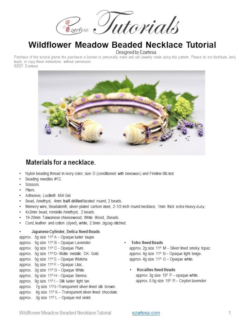 Wildflower Meadow Beaded Collar Style Necklace Tutorial | Etsy