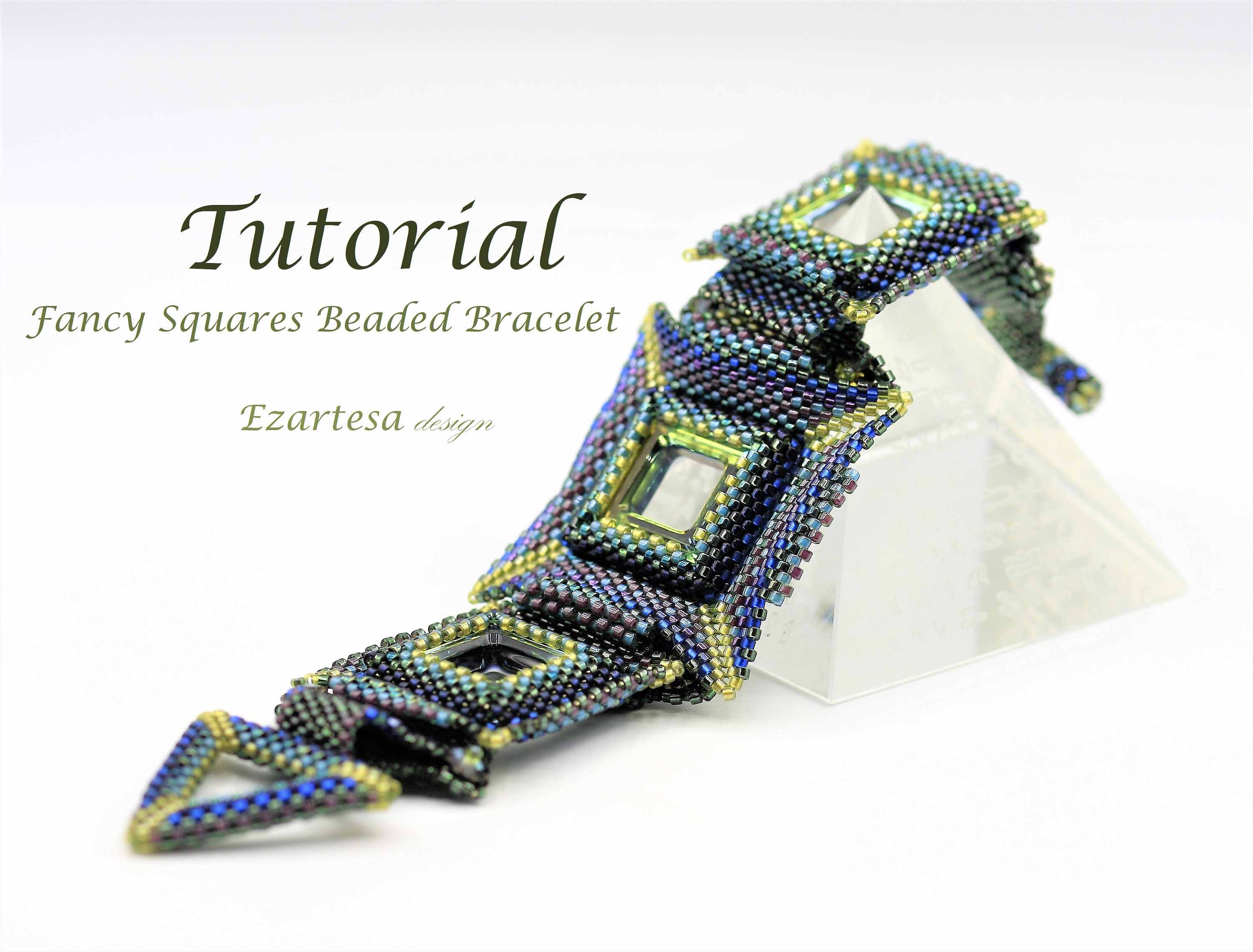 Fancy Squares Beaded Bracelet Tutorial With Glass Seed Beads and ...