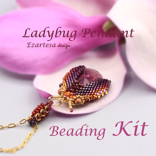 Ladybug Pendant Beading Tutorial Seed Bead Pattern by - Etsy