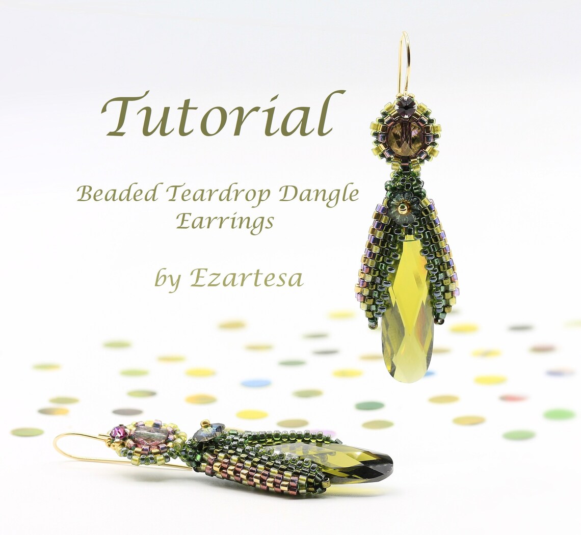 Beaded Teardrop Dangle Earrings Tutorial: Cubic Zirconia & Swarovski ...