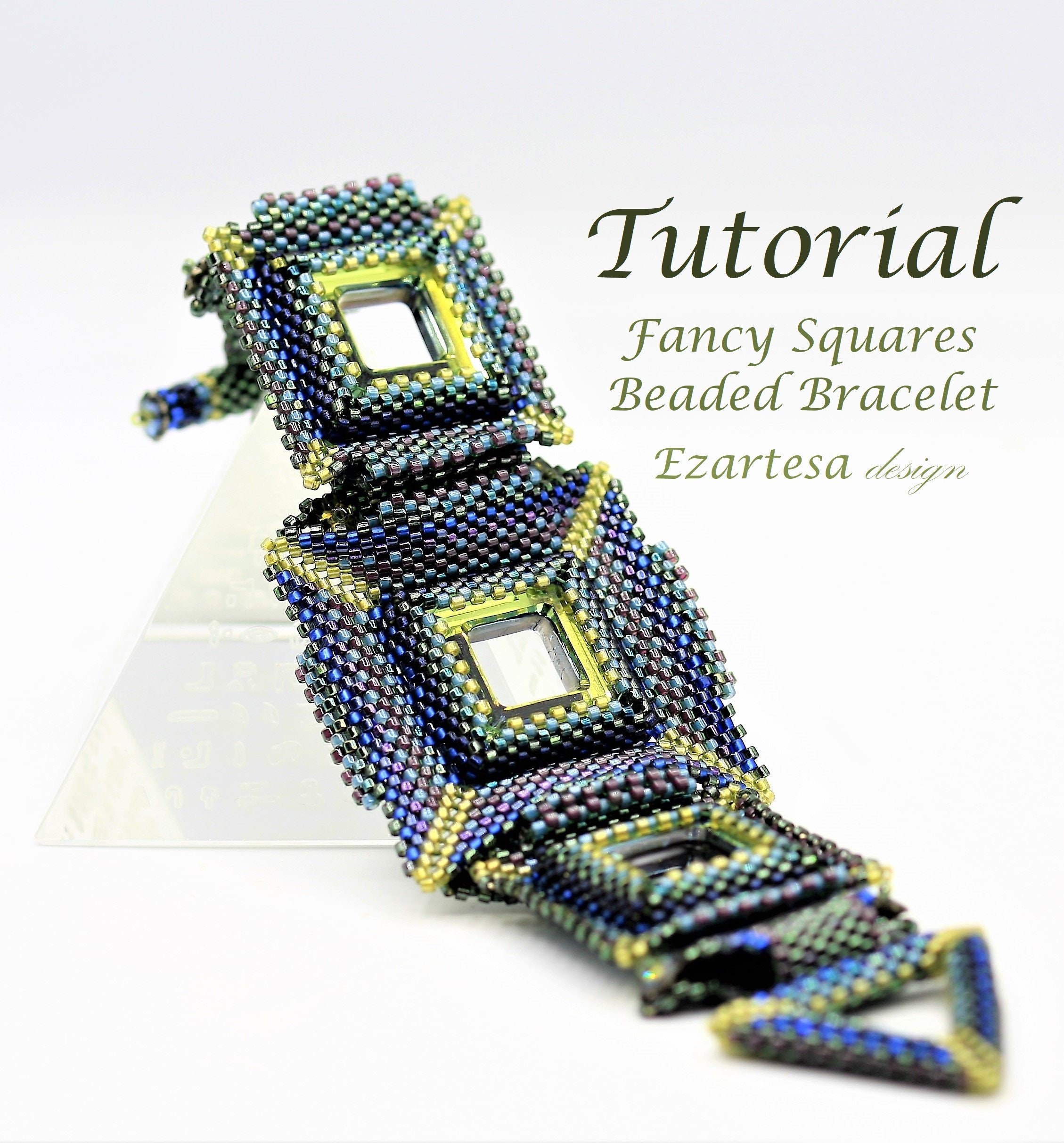Fancy Squares Beaded Bracelet Tutorial With Glass Seed Beads and ...