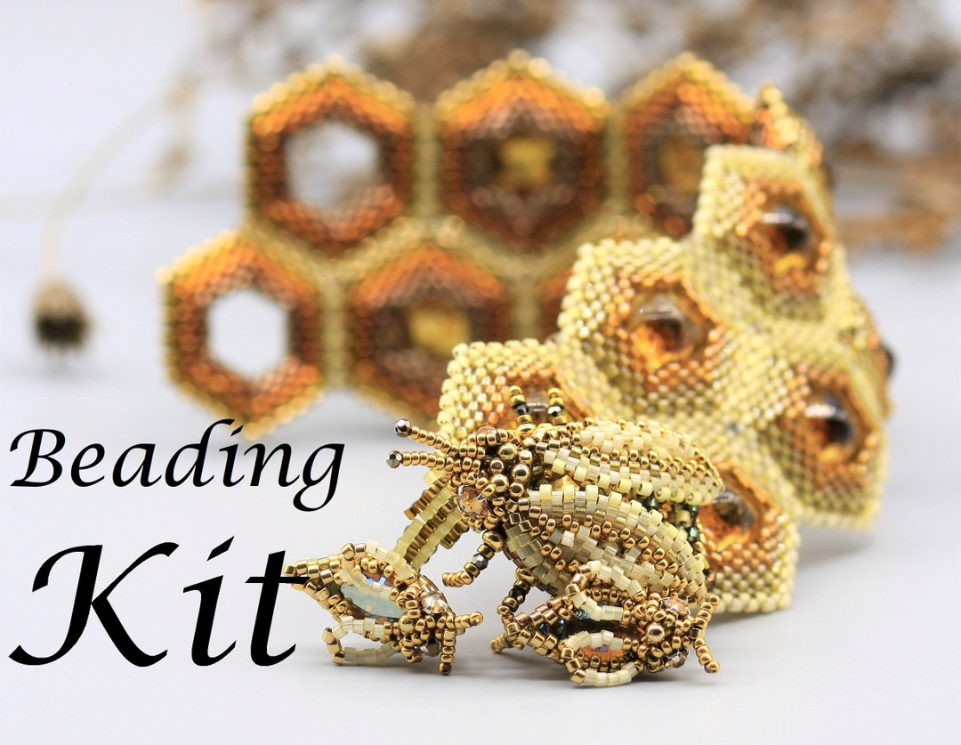 Austeja the Queen of Bees Beaded Bracelet Beading KIT. - Etsy