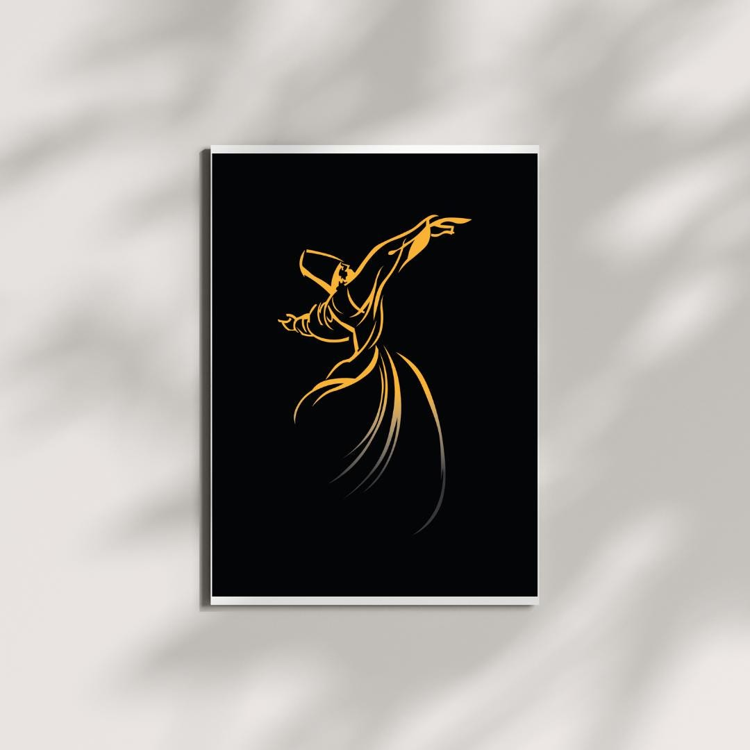 Whirling Dervish Sufi Art | Digital Islamic Calligraphy | Rumi-inspired ...