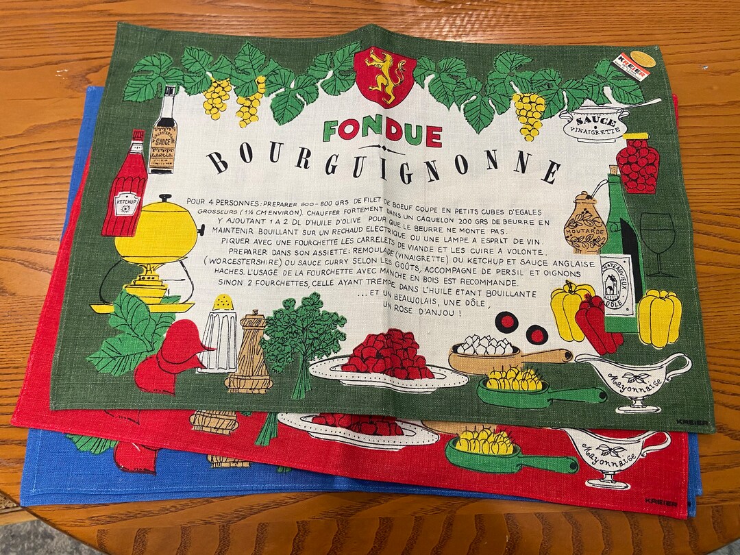 Set of Four Vintage Swiss Fondue Place Mats - Etsy