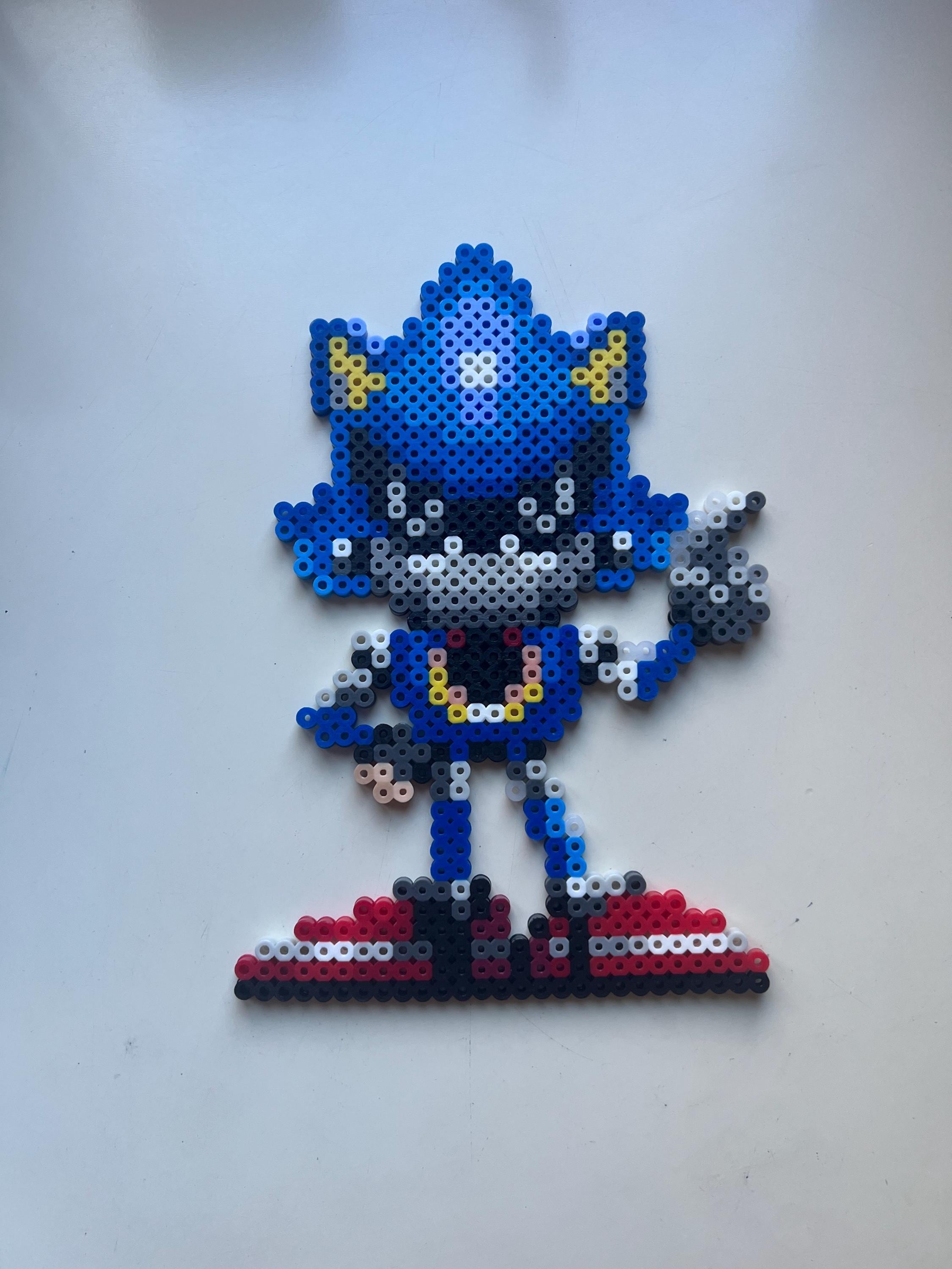 Metal Sonic, Sonic Super Peel-out Sonic CD Perler Beads Retro Sprite ...