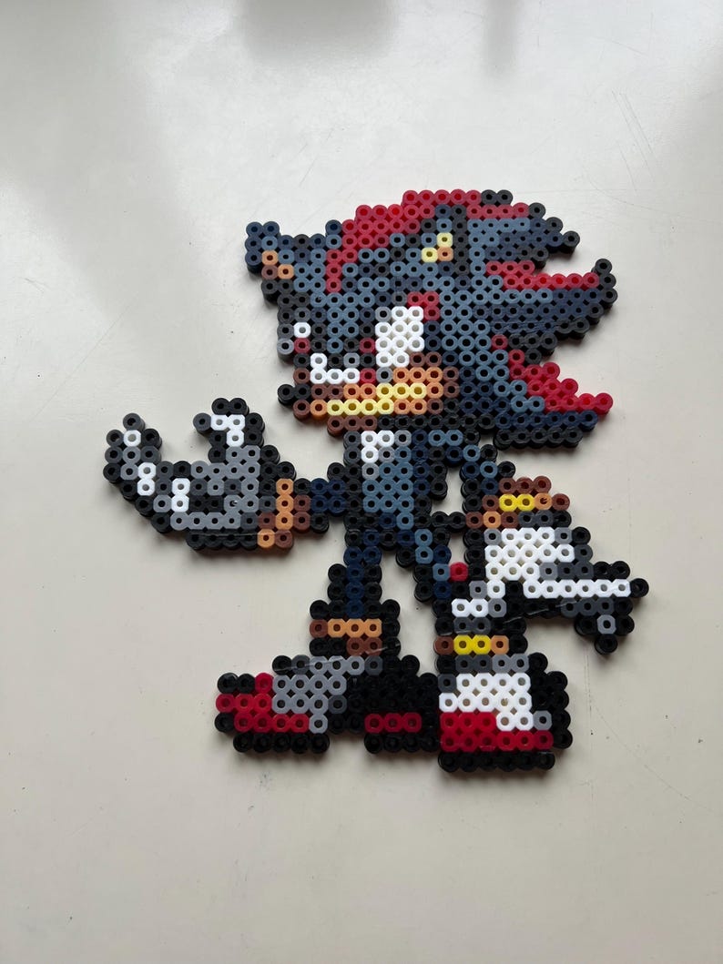 Shadow the Hedgehog Sonic Battle Perler Bead SEGA Retro Sprite Pixel ...