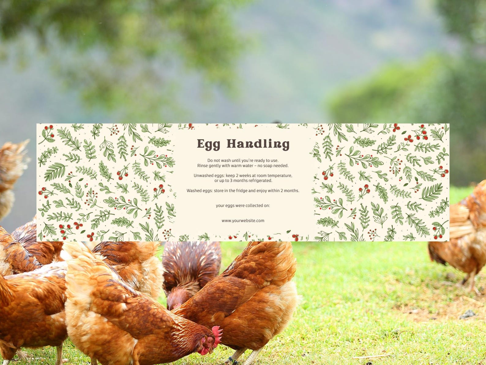 Rustic Christmas Egg Carton Label, Kraft Holiday Design, 7×2" for 12 ...