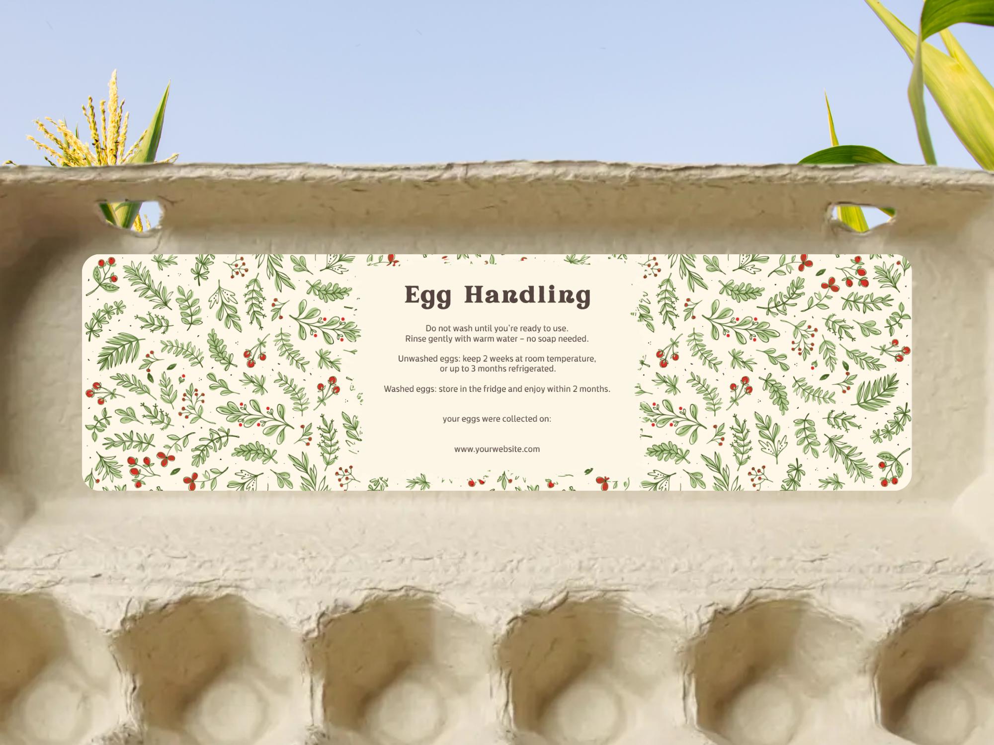 Rustic Christmas Egg Carton Label, Kraft Holiday Design, 7×2" for 12 ...