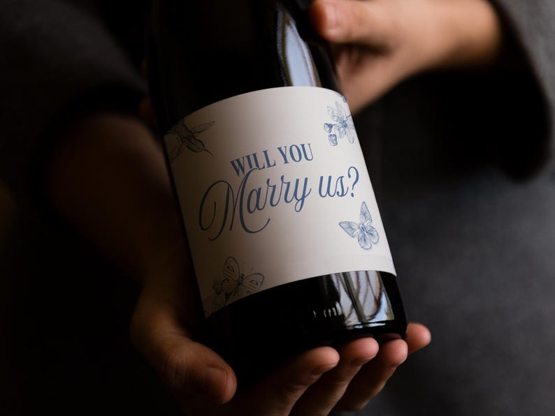 Gift for Sendoff, Custom Printable Officiant Proposal Thank You Wine ...