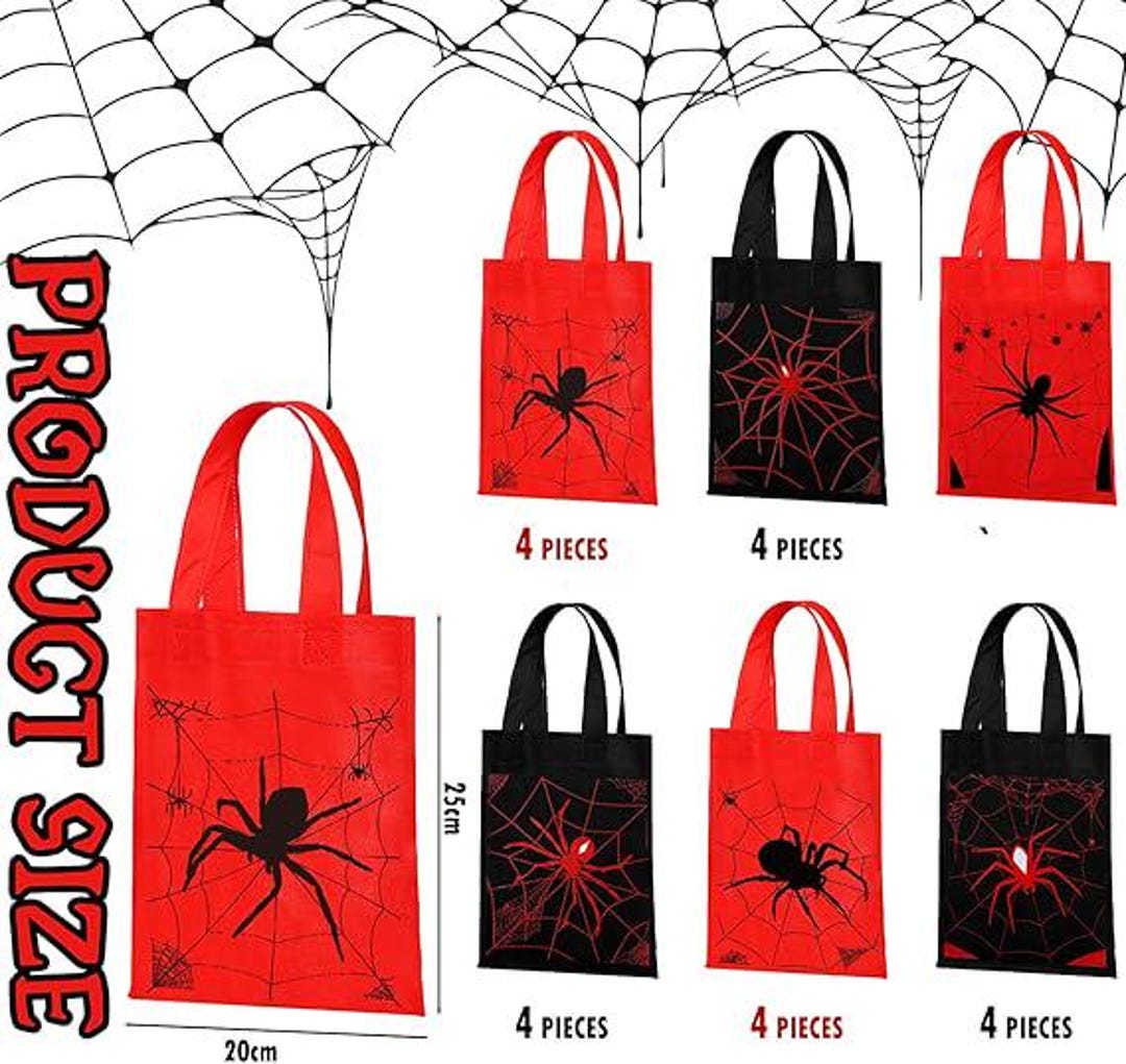 Spider Themed Gift Bags Spider Party Favors Non Woven Reusable Goody ...