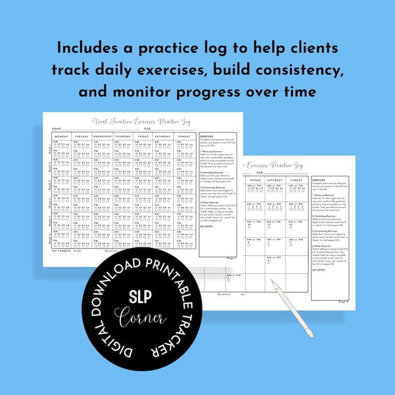 Vocal Function Exercises Handout | SLP Therapy Tool - Handout and ...