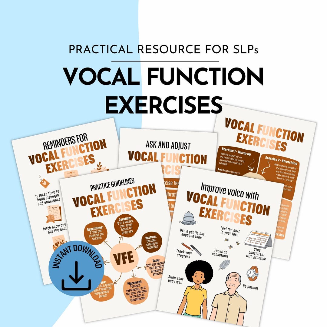 Vocal Function Exercises Posters | SLP Voice Therapy Tools (digital ...