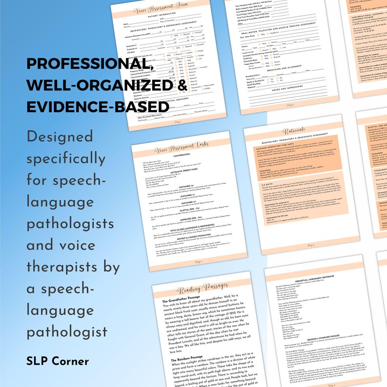 SLP Voice Assessment Guide and Form | Speech Pathology Essential ...