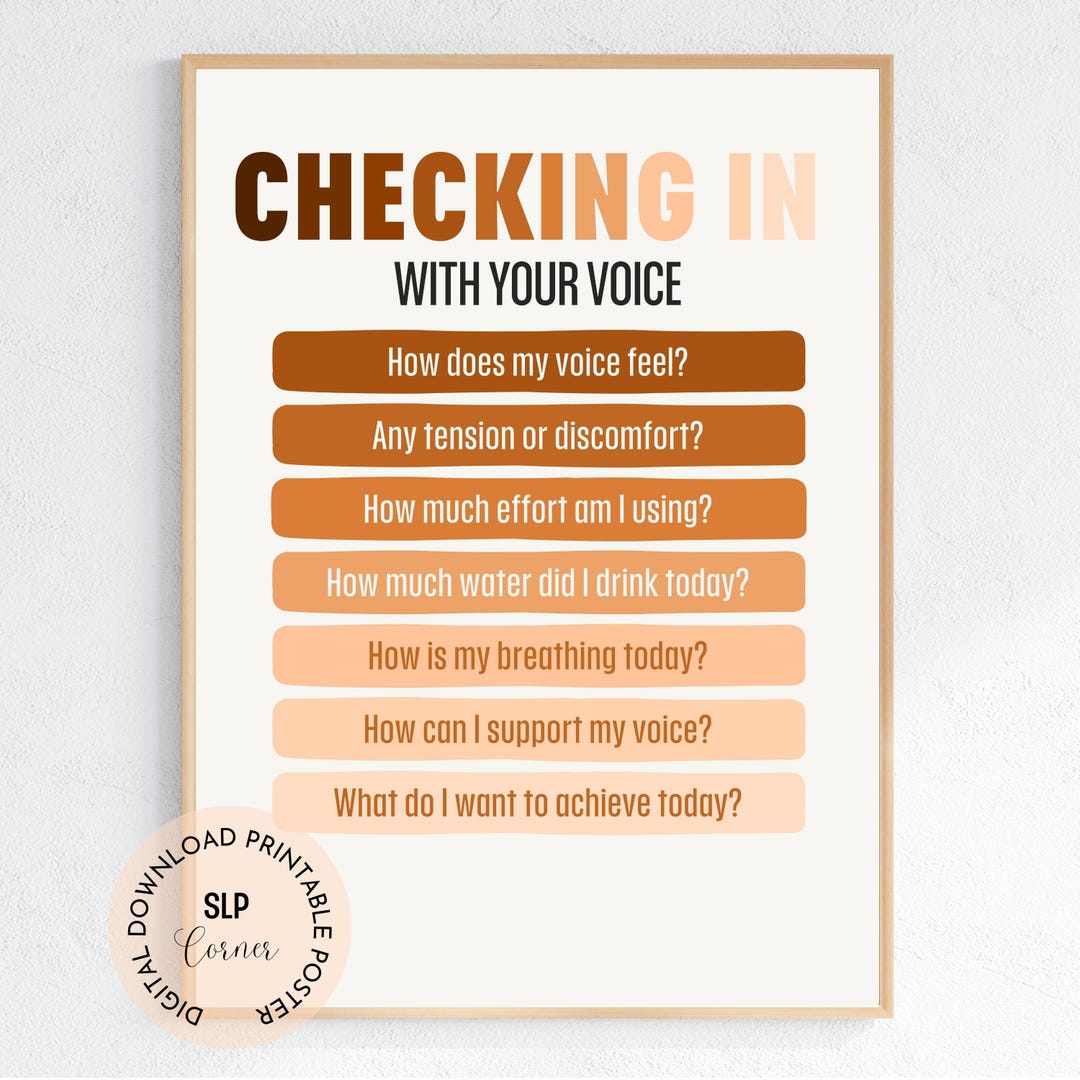 Voice Therapy Poster | Vocal Health Self-assessment (digital Download ...