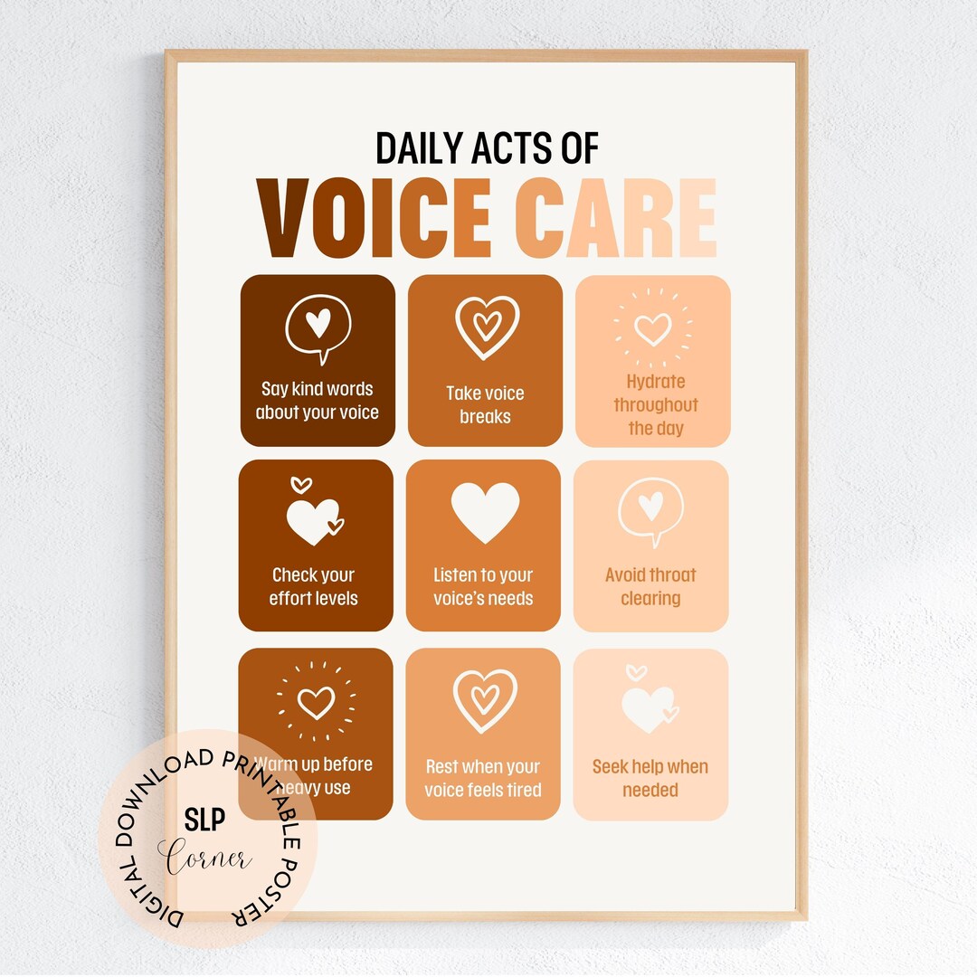 Voice Care Poster | Speech Therapy Office Decor | SLP Cubicle Decor ...