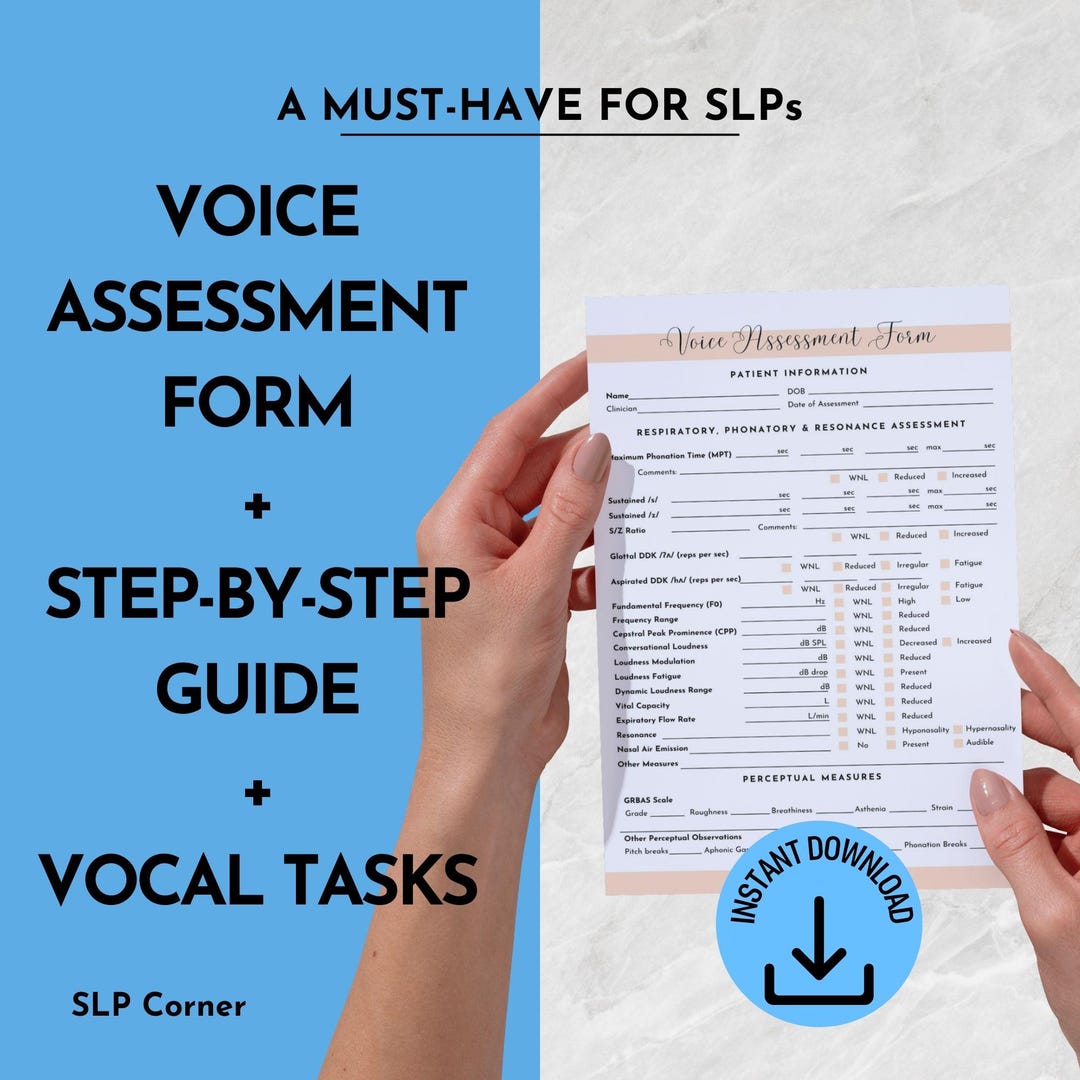 SLP Voice Assessment Guide and Form | Speech Pathology Essential ...