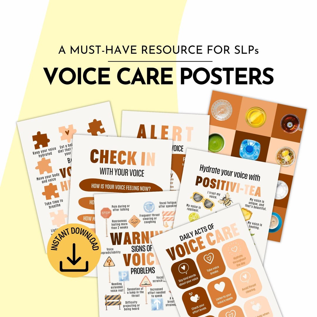 Voice Care Posters for Slps | Therapy Office Decor (digital Download ...