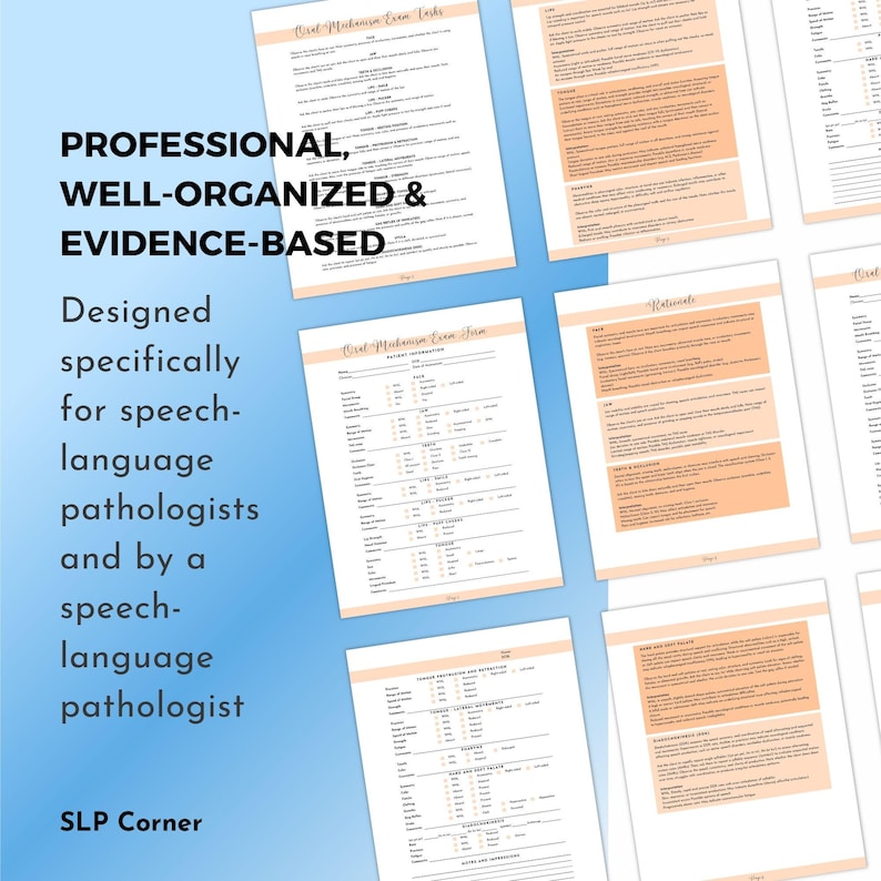 SLP Oral Mechanism Exam Form & Guide | Speech Therapy Forms (PDF ...