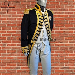 Black Wool British Vice Admiral Coat: Royal Navy Steampunk Uniform - Etsy