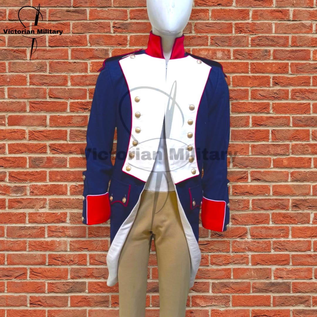 New Men's Reproduction Blue British Napoleonic Uniform Blue Wool Coat ...