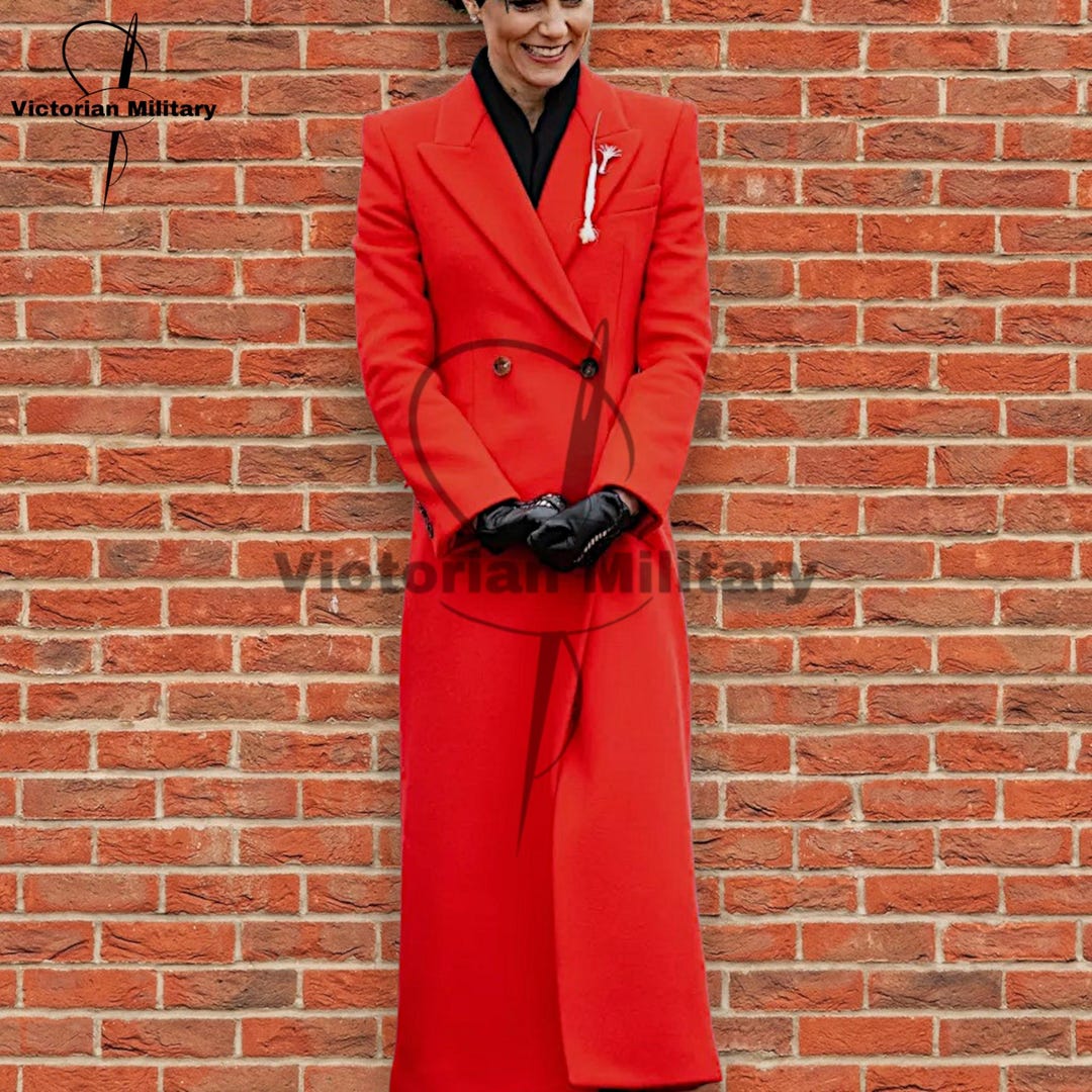 Kate Middleton Inspired Red Wool Coat: Royal Princess Style - Etsy