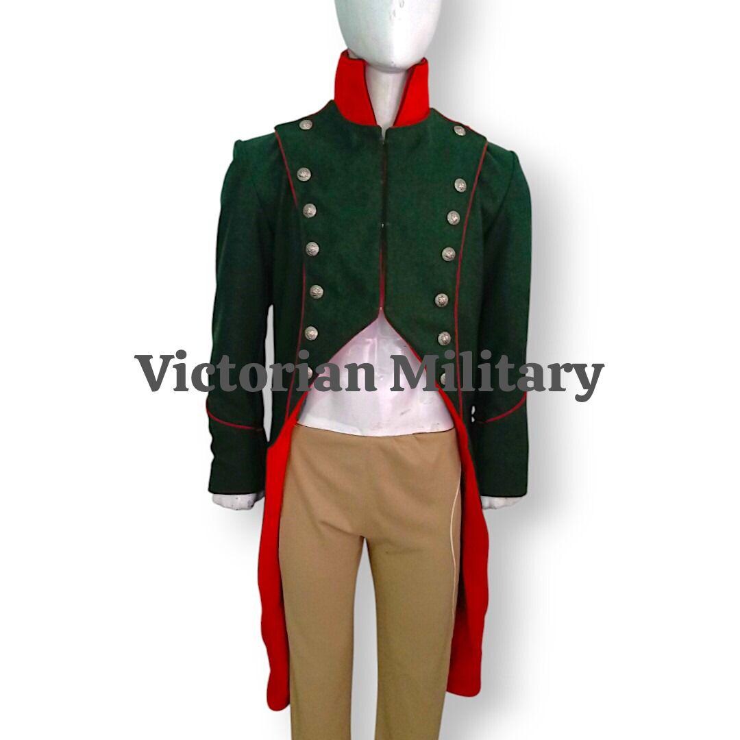 French Napoleon Guard Uniform Coat - Green Wool Bonaparte Military ...