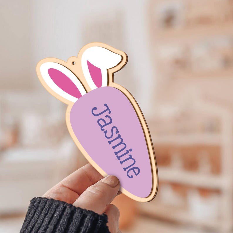 Personalized Carrot Easter Basket Tags for Grandkids, Carrot Name Tag ...