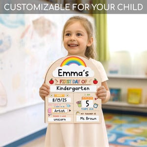 Personalized First Day of School Board – Custom Reusable Back to School ...