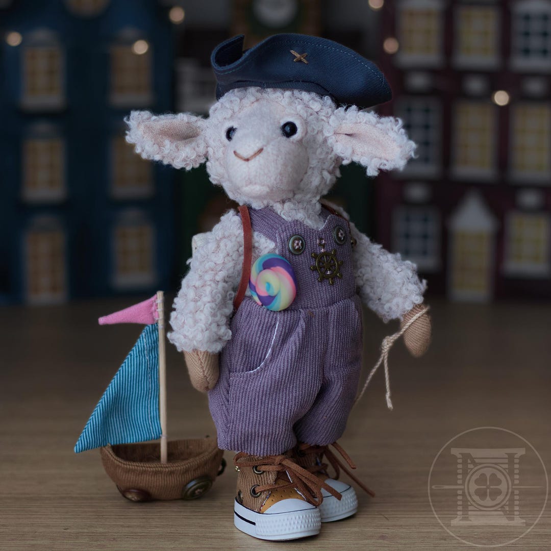 Funny Teddy Lamb in Pirate Style, OOAK Artist Teddy Dols, Toy, Teddy ...
