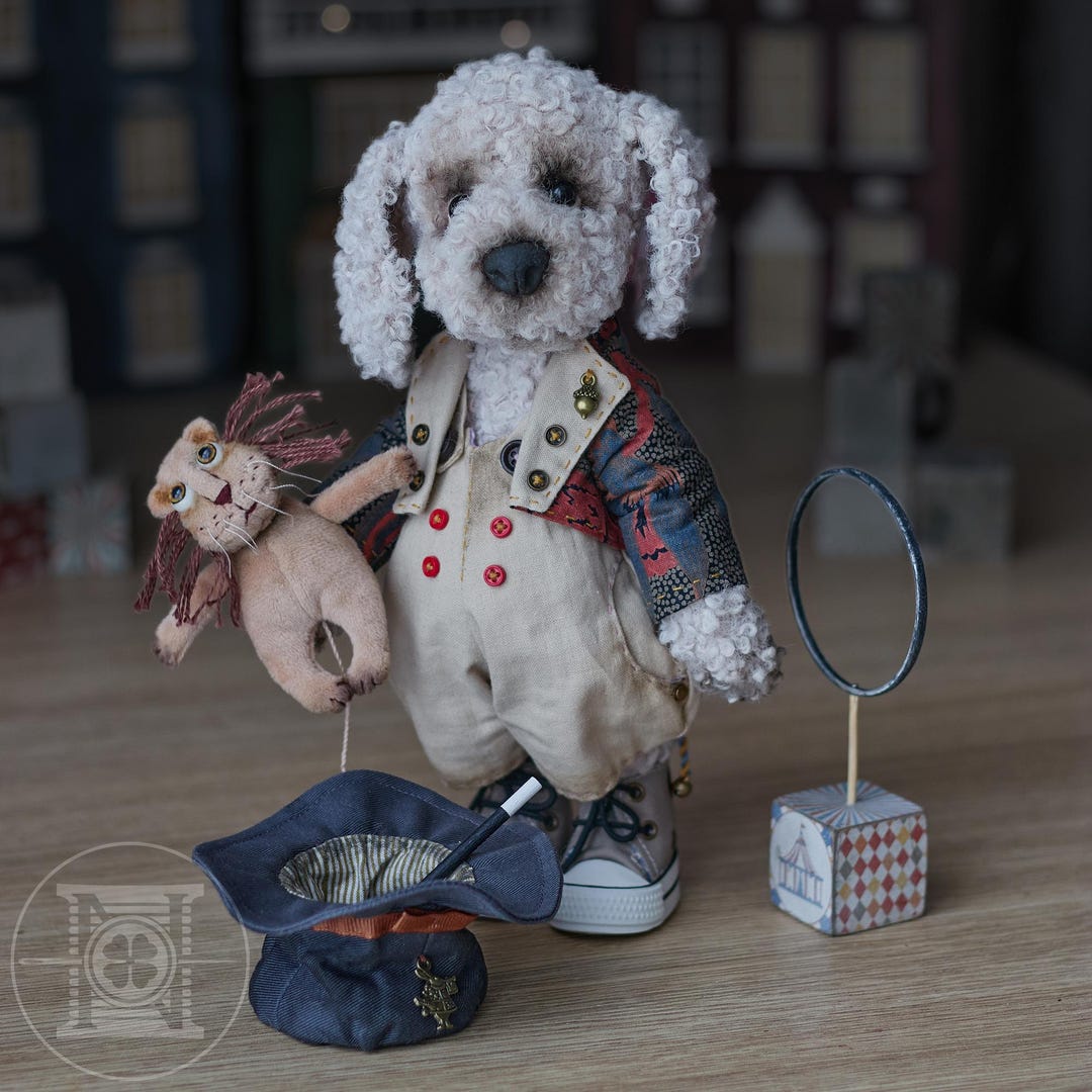Vintage Style Cockapoo Teddy Toy – Handmade Plush Dog, Collectible ...