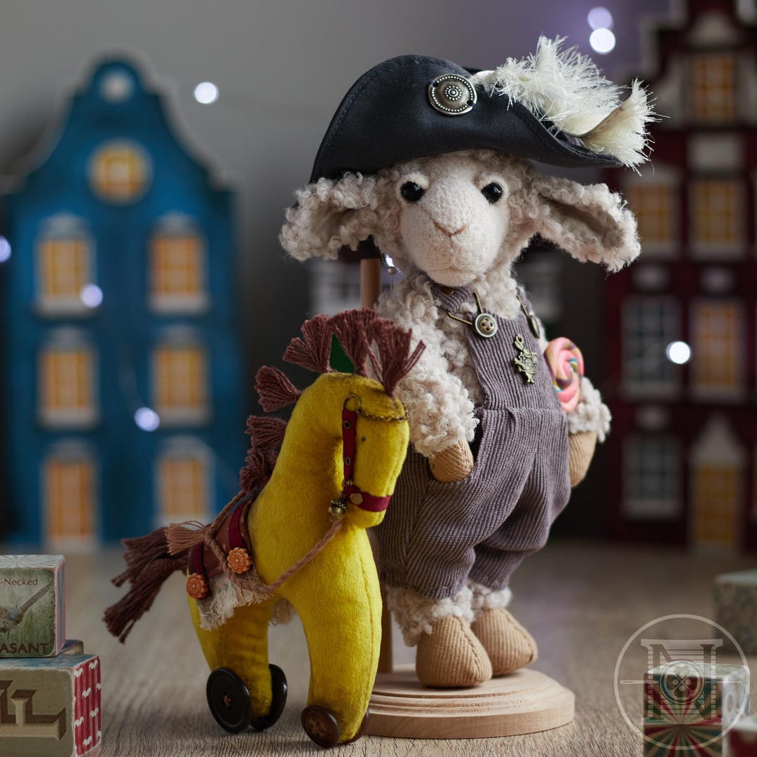 Toy, Teddy Lamb , Ram, OOAK Artist Teddy, Interior Toy, Stuffed Toy ...